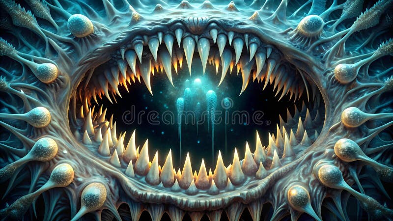 The Glowing Maw of the Abyss AI Generated Stock Photo - Image of rows ...