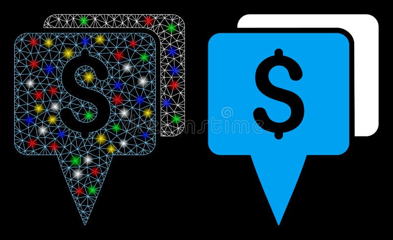 Glowing Mesh 2D Bank Map Pointers Icon with Flare Spots Stock Vector ... Glowing Mesh 2D Bank Map Pointers Icon with Flare Spots Stock Vector ...