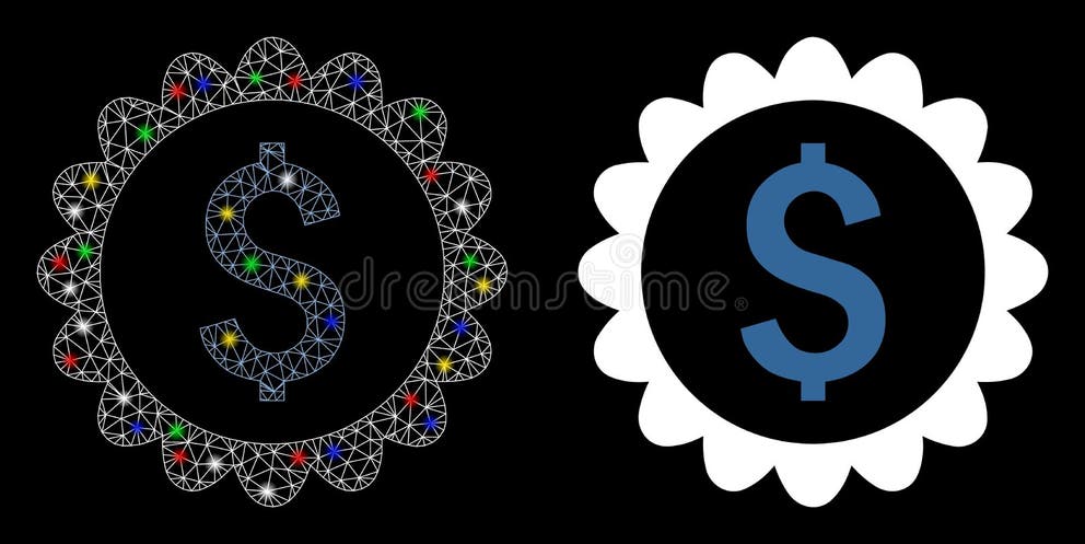 Flare Mesh 2D Banking Stamp Icon with Flash Spots Stock Vector ...