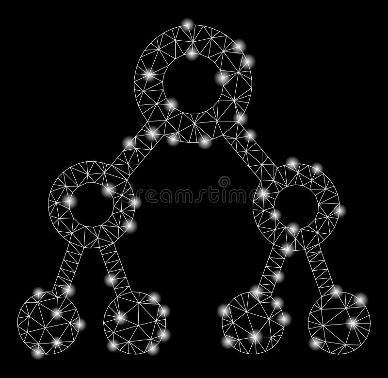 Glowing Mesh 2D Binary Tree with Flash Spots Stock Vector ...