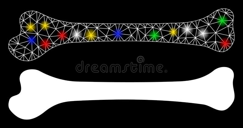 Flare Mesh 2D Bone Icon with Flare Spots Stock Illustration ...