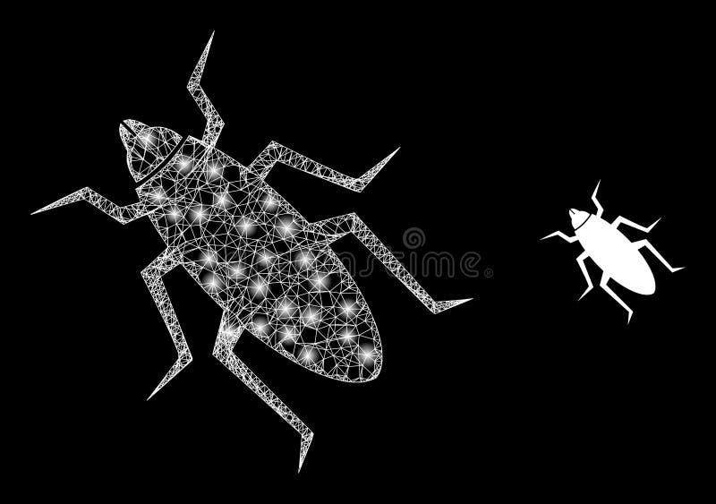 Glowing Mesh Bug with Colored Light Spots Stock Vector - Illustration ...