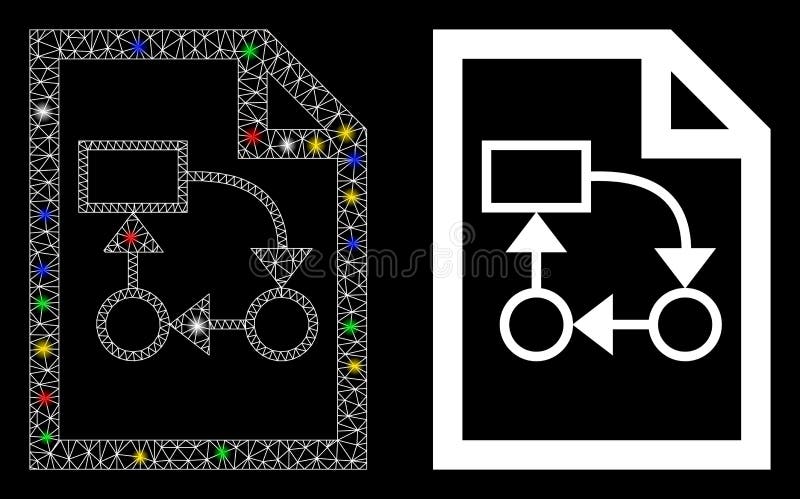 Flare Mesh Wire Frame Business Plan Icon with Flare Spots Stock Vector ...
