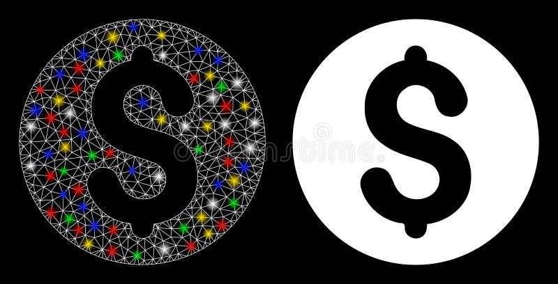 Glowing Mesh Carcass Coin Icon with Flare Spots Stock Vector ... Glowing Mesh Carcass Coin Icon with Flare Spots Stock Vector ...