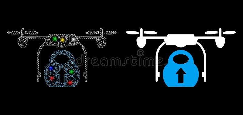 Load Cargo Drone Vector Mesh Carcass Model and Triangle Mosaic Icon ... Load Cargo Drone Vector Mesh Carcass Model and Triangle Mosaic Icon ...