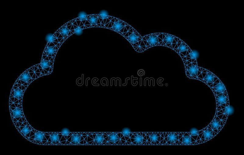 Bright Mesh 2D Cloud Contour with Light Spots Stock Vector ...