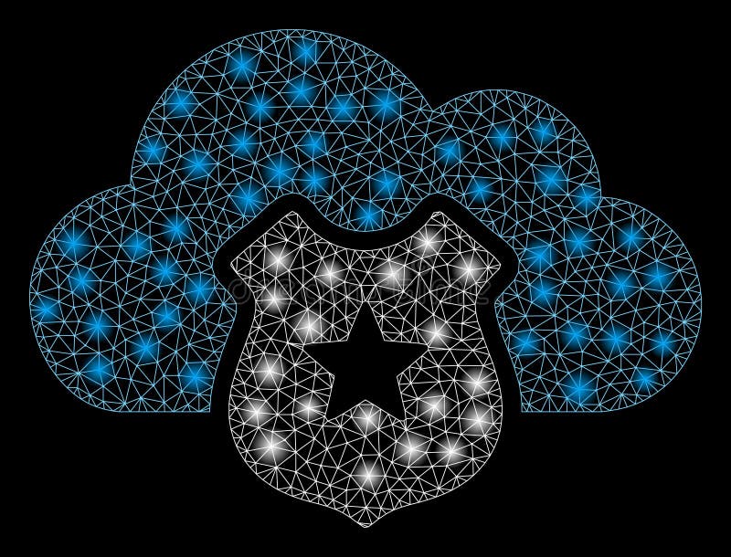 Flare Mesh Network Cloud Shield with Flare Spots Stock Vector ...