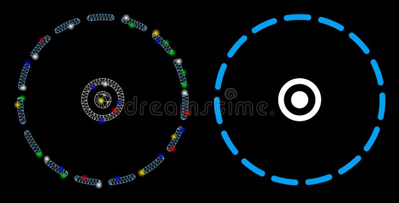 Glowing Mesh 2D Circle Area Icon with Flare Spots Stock Vector ...