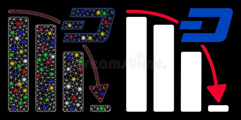 Glowing Mesh 2D Dash Falling Acceleration Chart Icon with Flash Spots ... Glowing Mesh 2D Dash Falling Acceleration Chart Icon with Flash Spots ...