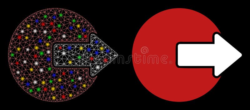 Glowing Mesh 2D Logout Icon with Flare Spots Stock Vector ...