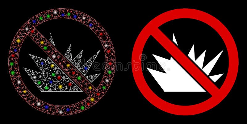Glowing Mesh 2D No Bang Icon with Light Spots Stock Vector ... Glowing Mesh 2D No Bang Icon with Light Spots Stock Vector ...