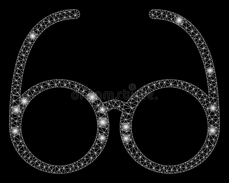 Glowing Mesh 2D Spectacles with Flash Spots Stock Vector - Illustration ...