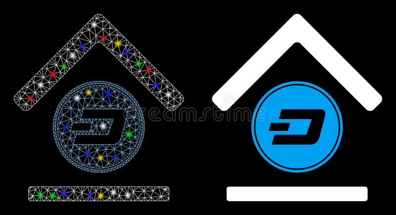 Flare Mesh Carcass Dash Bank Icon with Flare Spots Stock Illustration ...