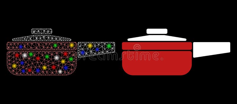 Bright Mesh Wire Frame Dripping Pan Icon with Flare Spots Stock ...