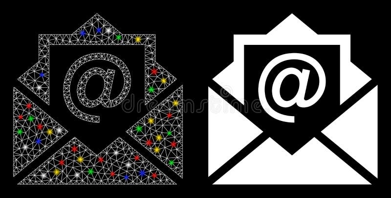 Flare Mesh 2D Email Icon with Flare Spots Stock Vector - Illustration ...