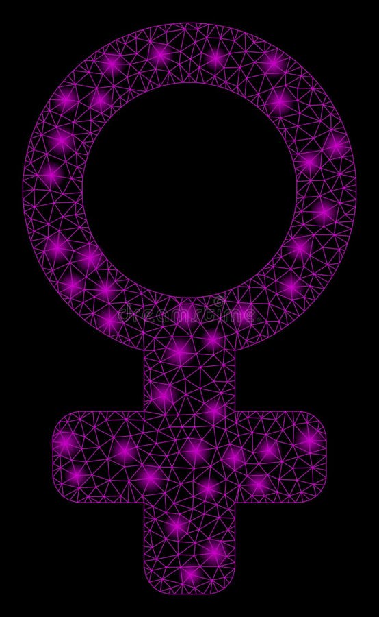 Flare Mesh Network Female Symbol with Flare Spots Stock Vector ...