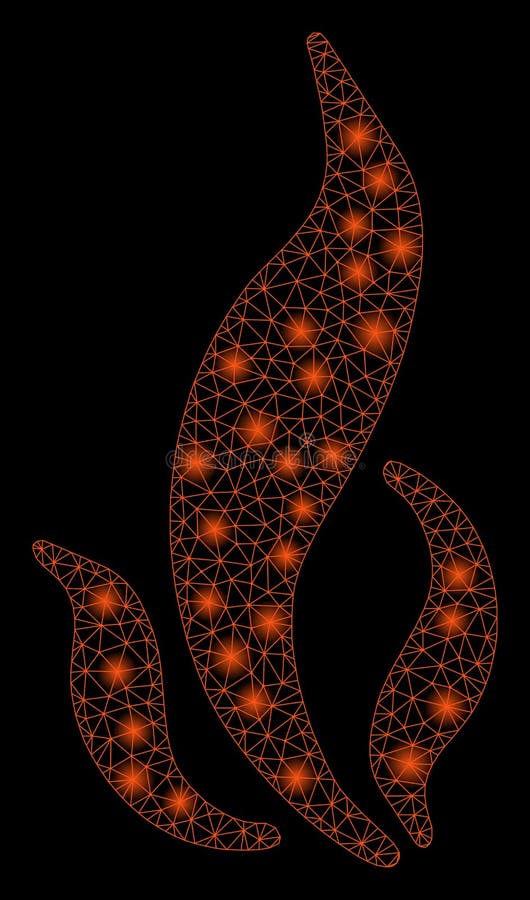Flare Mesh Carcass Flame with Flare Spots Stock Vector - Illustration ...