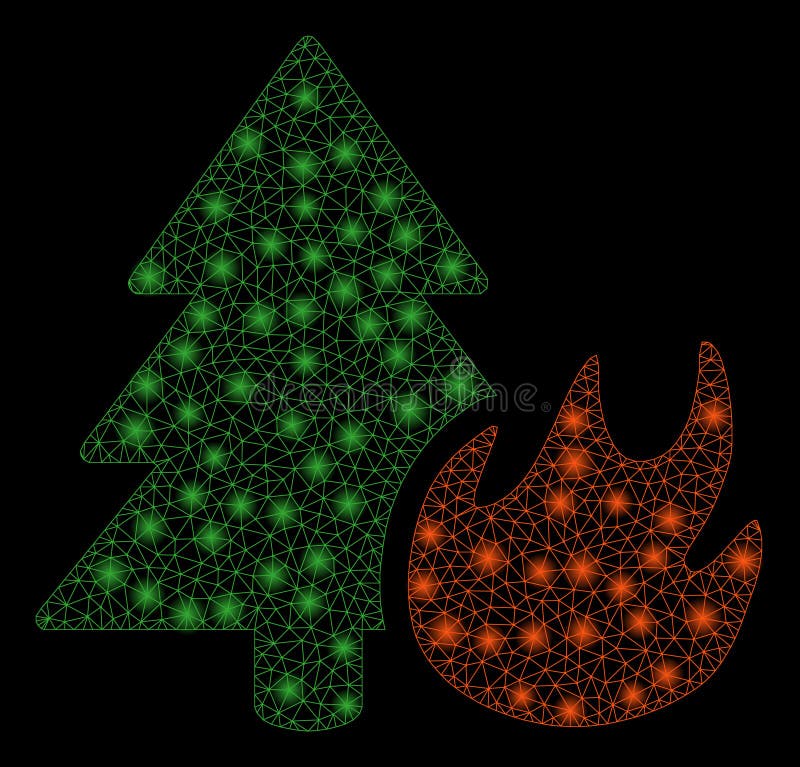 Flare Mesh Wire Frame Forest Fire with Flare Spots Stock Vector ...