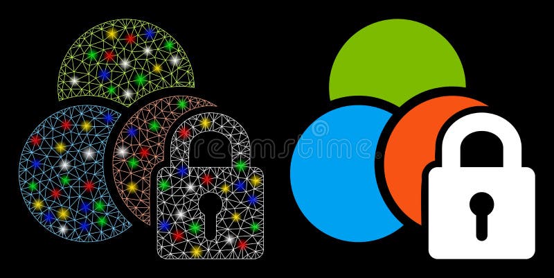 Flare Mesh 2D Lock Colors Icon with Flare Spots Stock Illustration ...