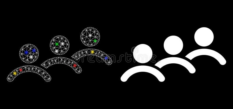 Flare Mesh 2D Man Queue Icon with Light Spots Stock Vector ...
