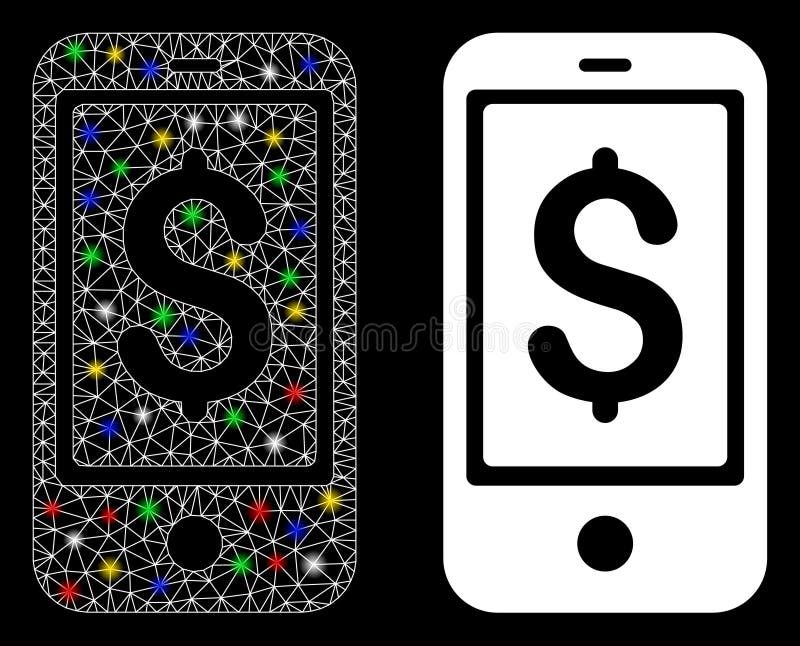 Flare Mesh 2D Mobile Balance Icon with Light Spots Stock Vector ...