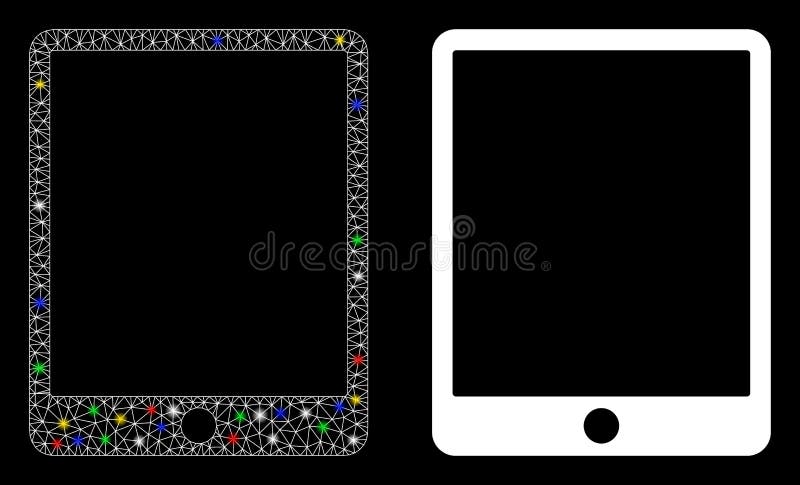 Flare Mesh Wire Frame Mobile Tablet Icon with Flare Spots Stock Vector ...