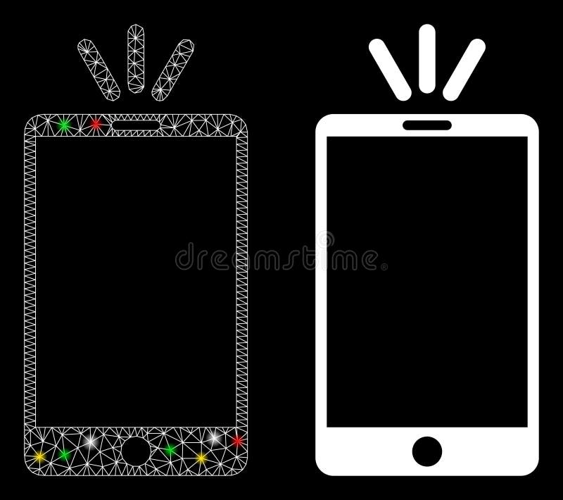 Flare Mesh 2D Mobile Torch Icon with Flash Spots Stock Vector ...