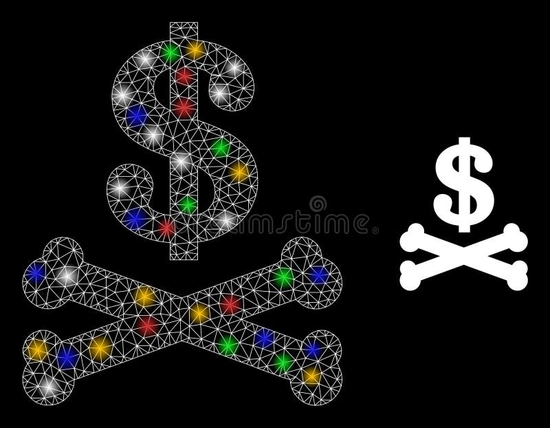 Net Dead Dollar Glare Icon with Colorful Flares Stock Vector ...