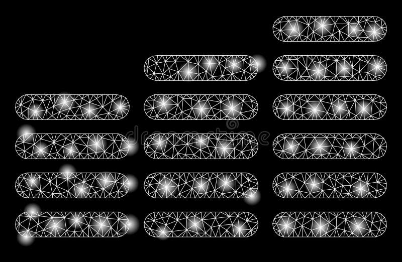 Glowing Mesh Network Coin Columns with Light Spots Stock Vector ...