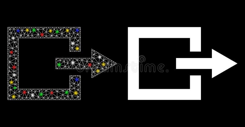 Glowing Mesh Network Exit Icon with Flare Spots Stock Vector ...