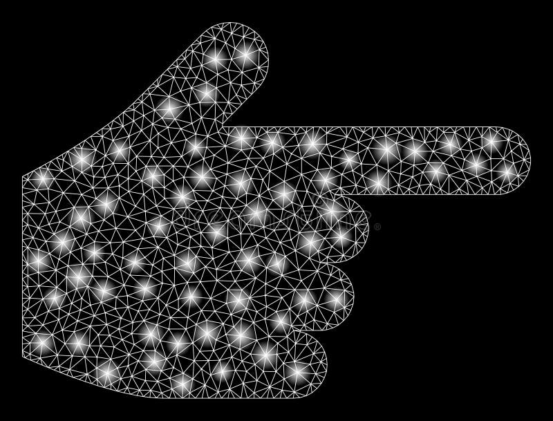 Glowing Mesh Network Index Finger with Light Spots Stock Vector ...