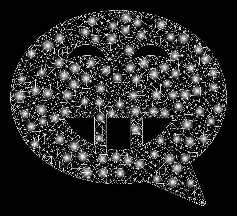 Glowing Mesh Network Laugth Smiley Message with Flare Spots Stock ... Glowing Mesh Network Laugth Smiley Message with Flare Spots Stock ...