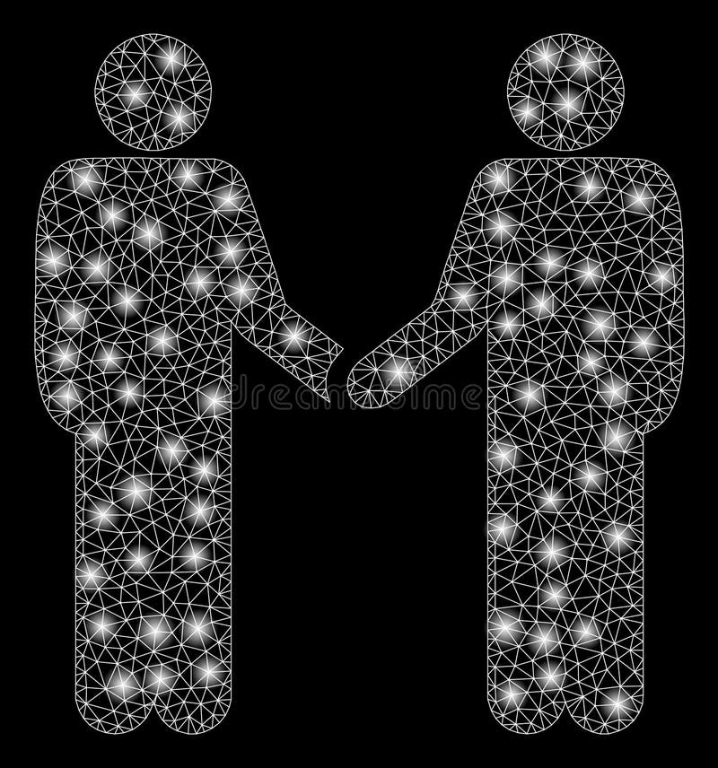 Glowing Mesh Network Persons Handshake with Flash Spots Stock Vector ...