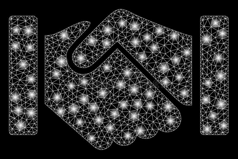 Glowing Mesh Network Relation Handshake with Flash Spots Stock Vector ...