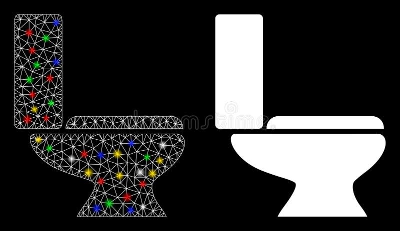 Glowing Mesh Network Toilet Bowl Icon with Light Spots Stock ... Glowing Mesh Network Toilet Bowl Icon with Light Spots Stock ...