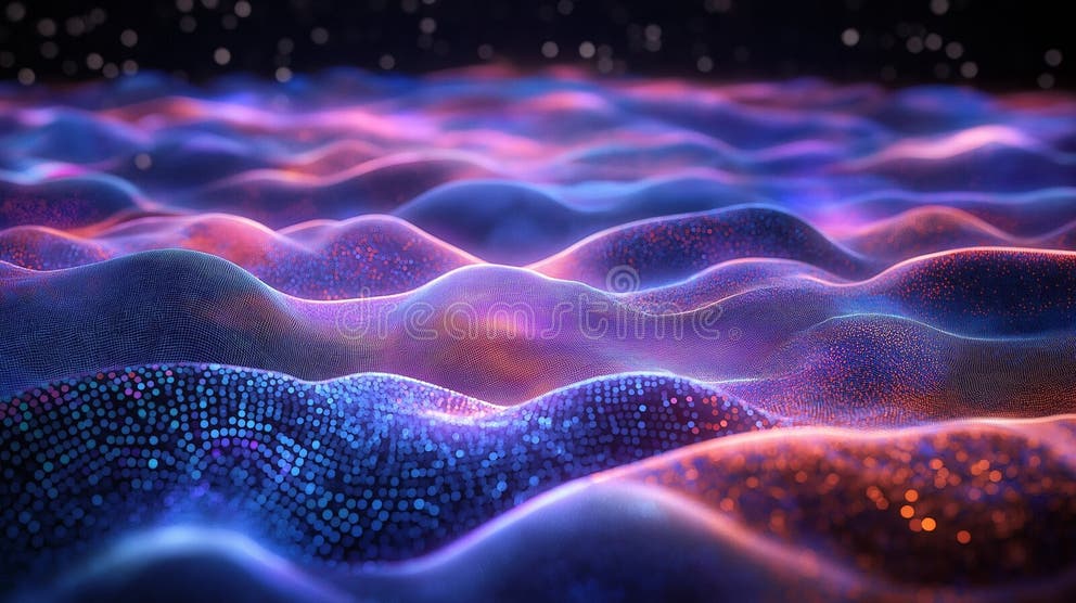 Glowing Mesh of Overlapping Neural Networks and Data Streams Stock ...