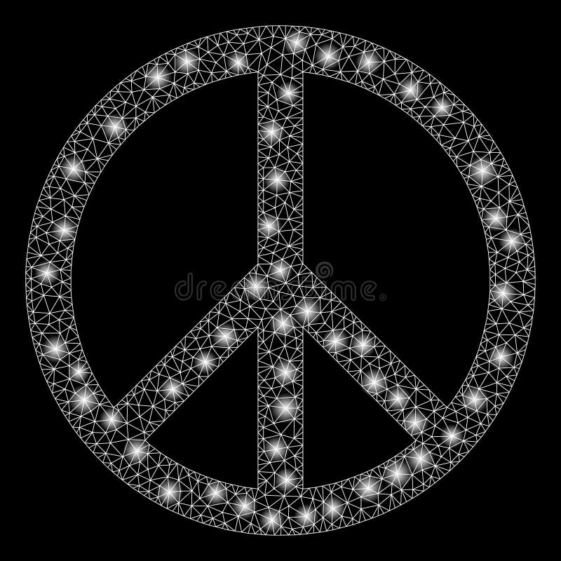 Glowing Mesh 2D Peace with Flash Spots Stock Vector - Illustration of ...