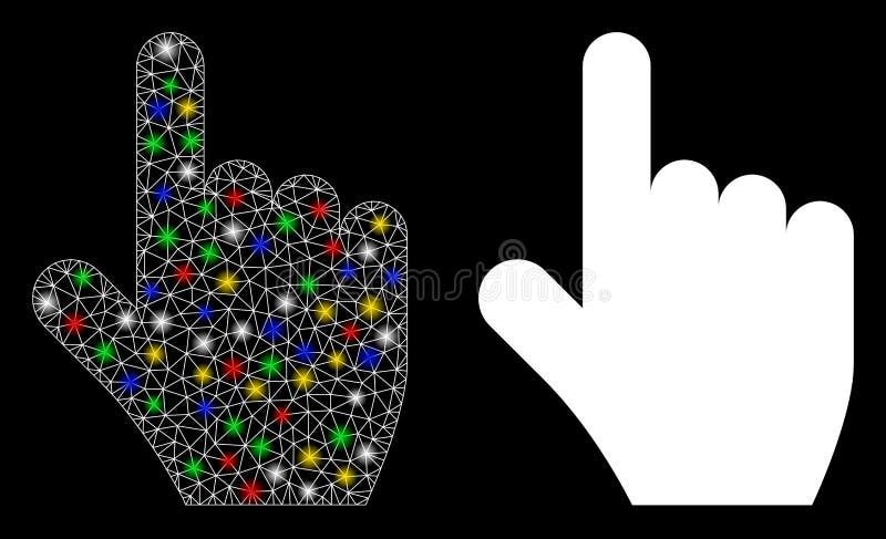 Glossy Mesh Network Select Gesture Icon with Flare Spots Stock ...