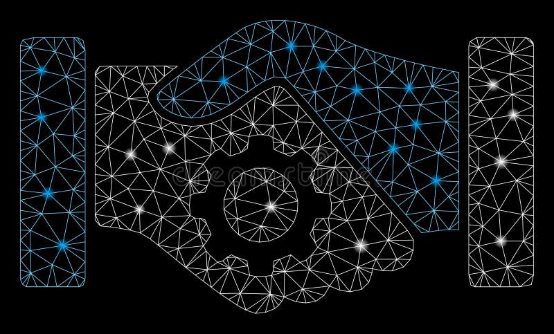 Bright Mesh Network Smart Contract Handshake with Light Spots Stock ...