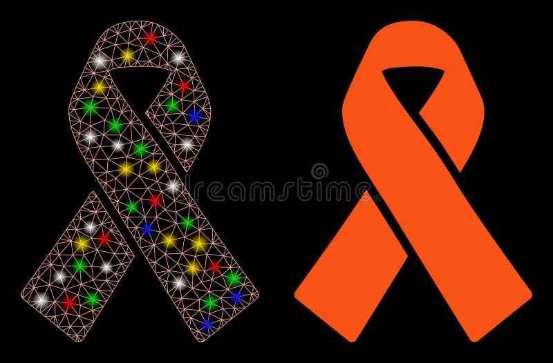 Flare Mesh 2D Solidarity Ribbon Icon with Flash Spots Stock ...