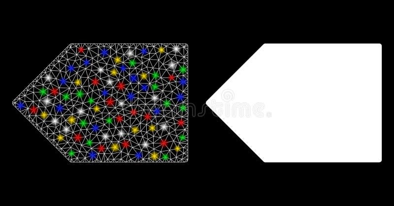Glossy Mesh Network Tag Icon with Flash Spots Stock Illustration ...