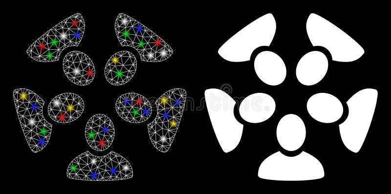Flare Mesh Network Team Icon with Flare Spots Stock Vector ...