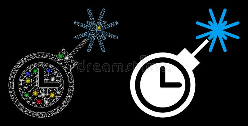 Flare Mesh 2D Time Bomb Icon with Flare Spots Stock Vector ...