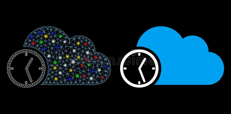 Glossy Mesh Network Time Icon with Flare Spots Stock Vector ...