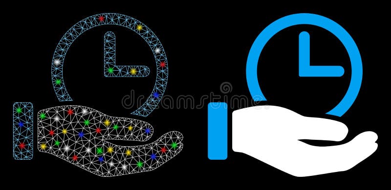 Flare Mesh 2D Time Service Icon with Flare Spots Stock Vector ...