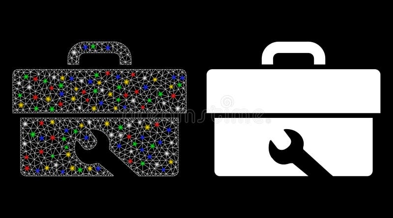 Flare Mesh Carcass Tools Icon with Flare Spots Stock Vector ...