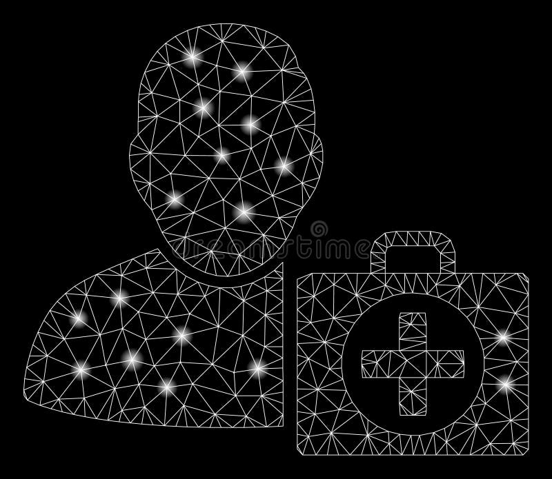 Glossy Mesh 2D User First Aid with Flare Spots Stock Vector ...