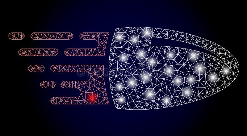 Bright Polygonal Mesh Flying Bullet with Light Spots Stock Vector ...