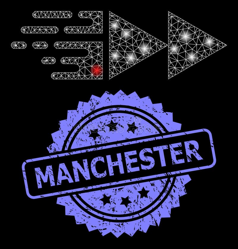 Rubber Manchester Stamp and Bright Web Mesh Move with Lightspots Stock ...