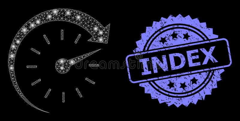 Rubber Index Stamp and Bright Web Net Time Forward with Light Spots ...